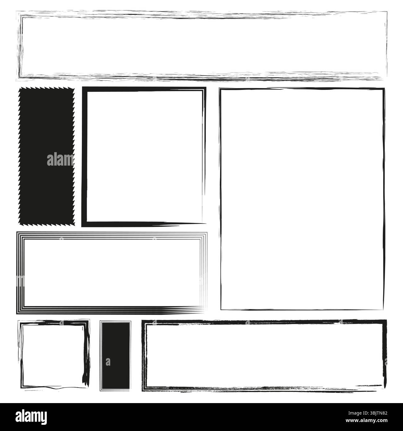 Grid layout vector. Rectangle frame design. Box structure shape ...