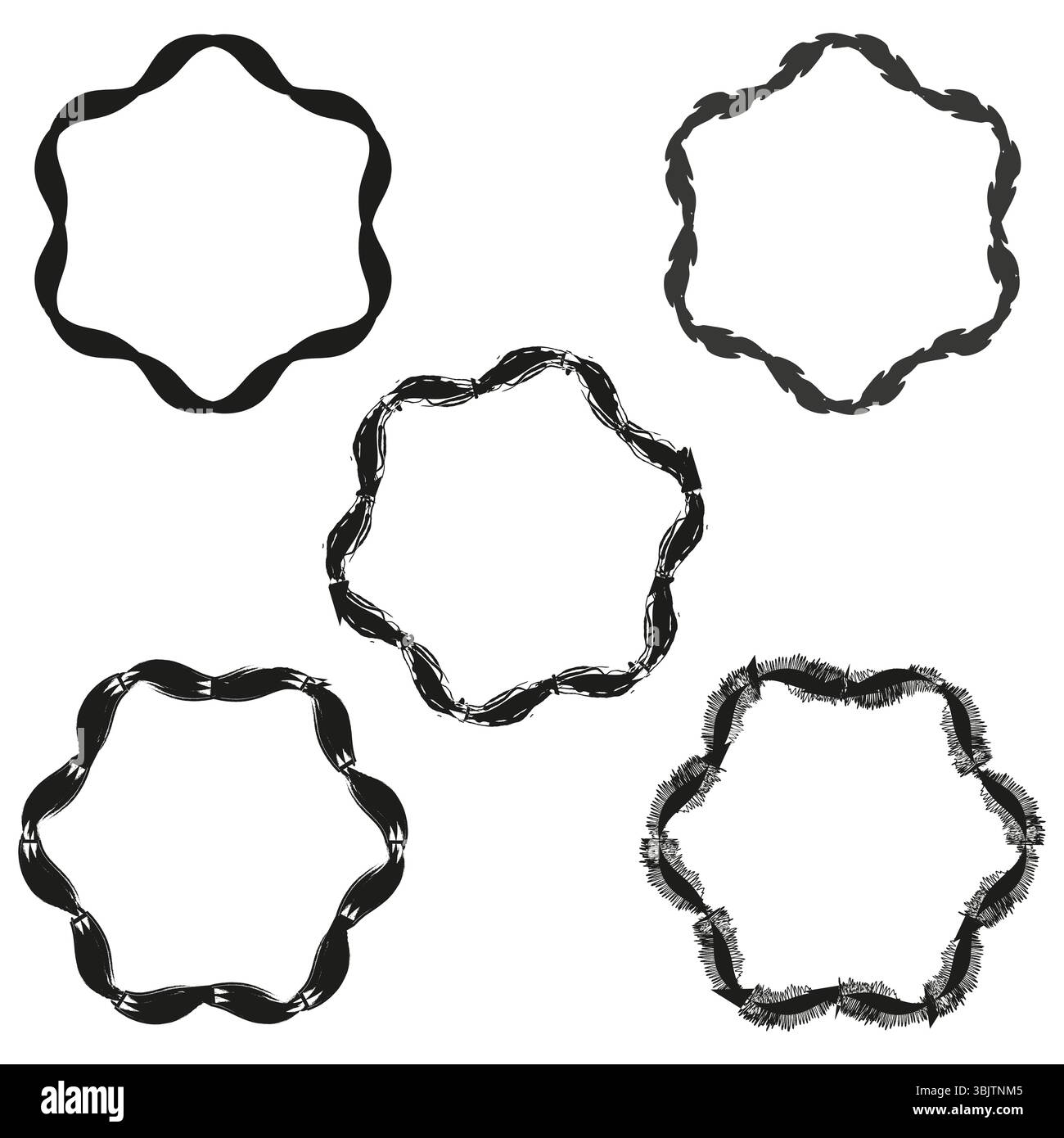 Abstract wavy frames. Organic vector shapes. Irregular border elements ...