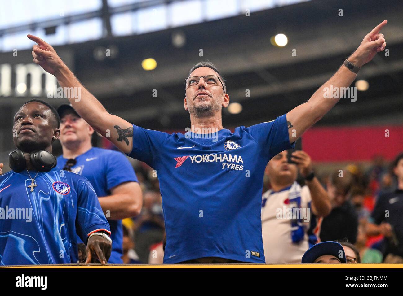 ATLANTA, GA – JUNE 16: A Chelsea fan cheers during the FIFA Club World ...