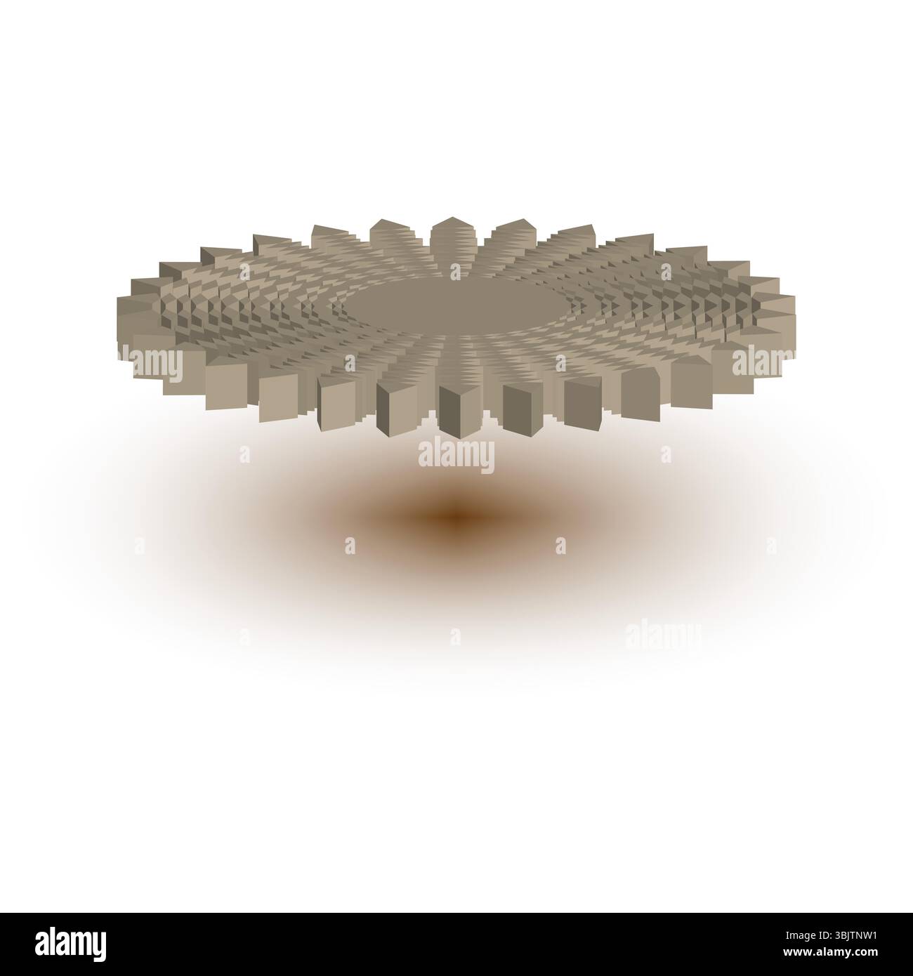 Metal gear object. Industrial radial disc. Mechanical spinner form ...