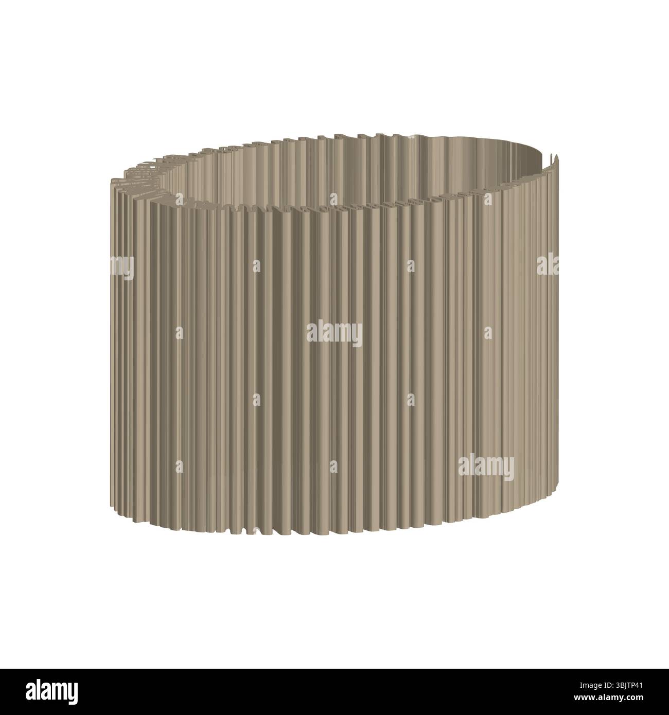 Corrugated cylinder shape. Ribbed tube design. Vector cardboard element ...