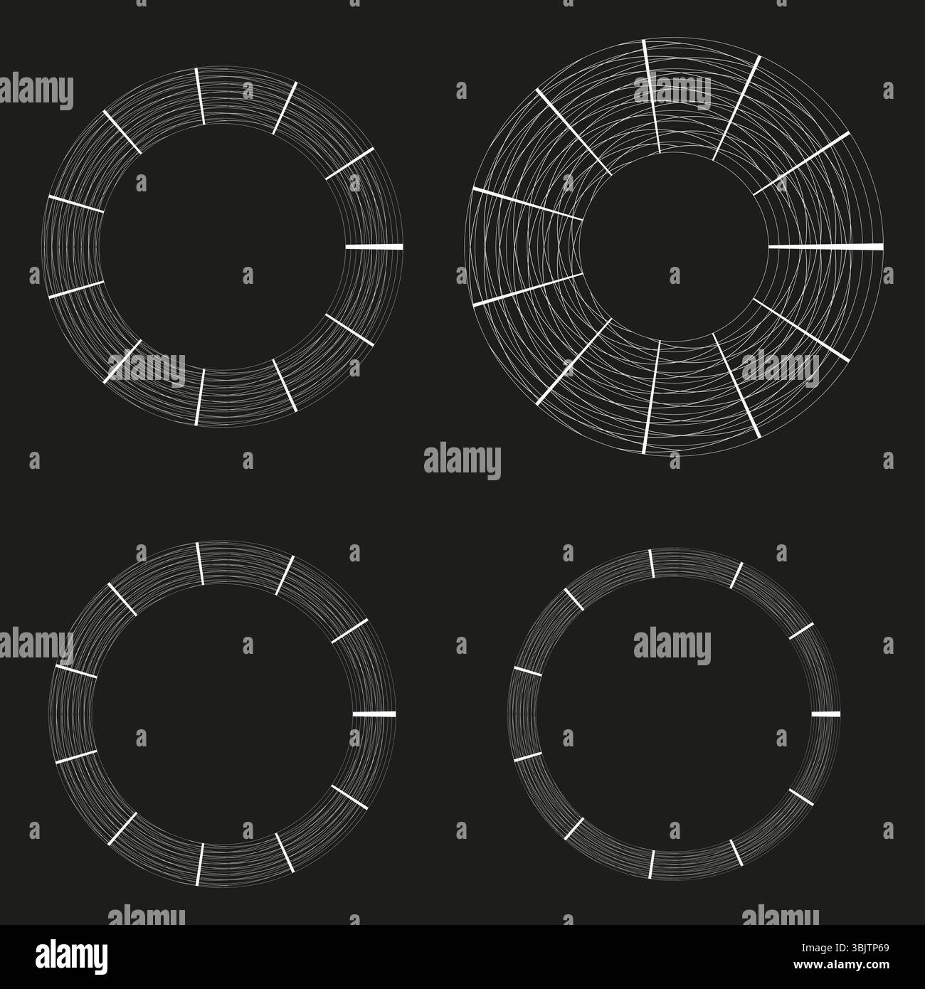 Radial gear pattern. Circular segmented wheel. Dark abstract vector ...
