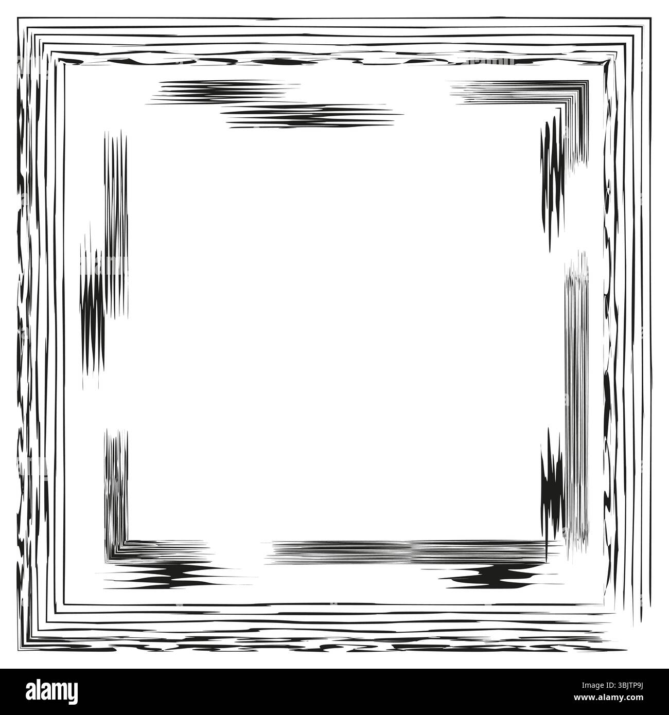 Blurred square border. Fading white frame. Vector outline shape ...