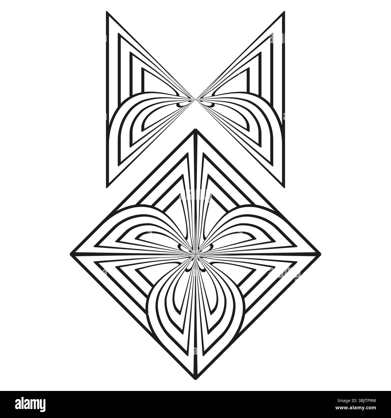 Triangle pattern symbols. Decorative corner icons. Vector celtic shapes ...