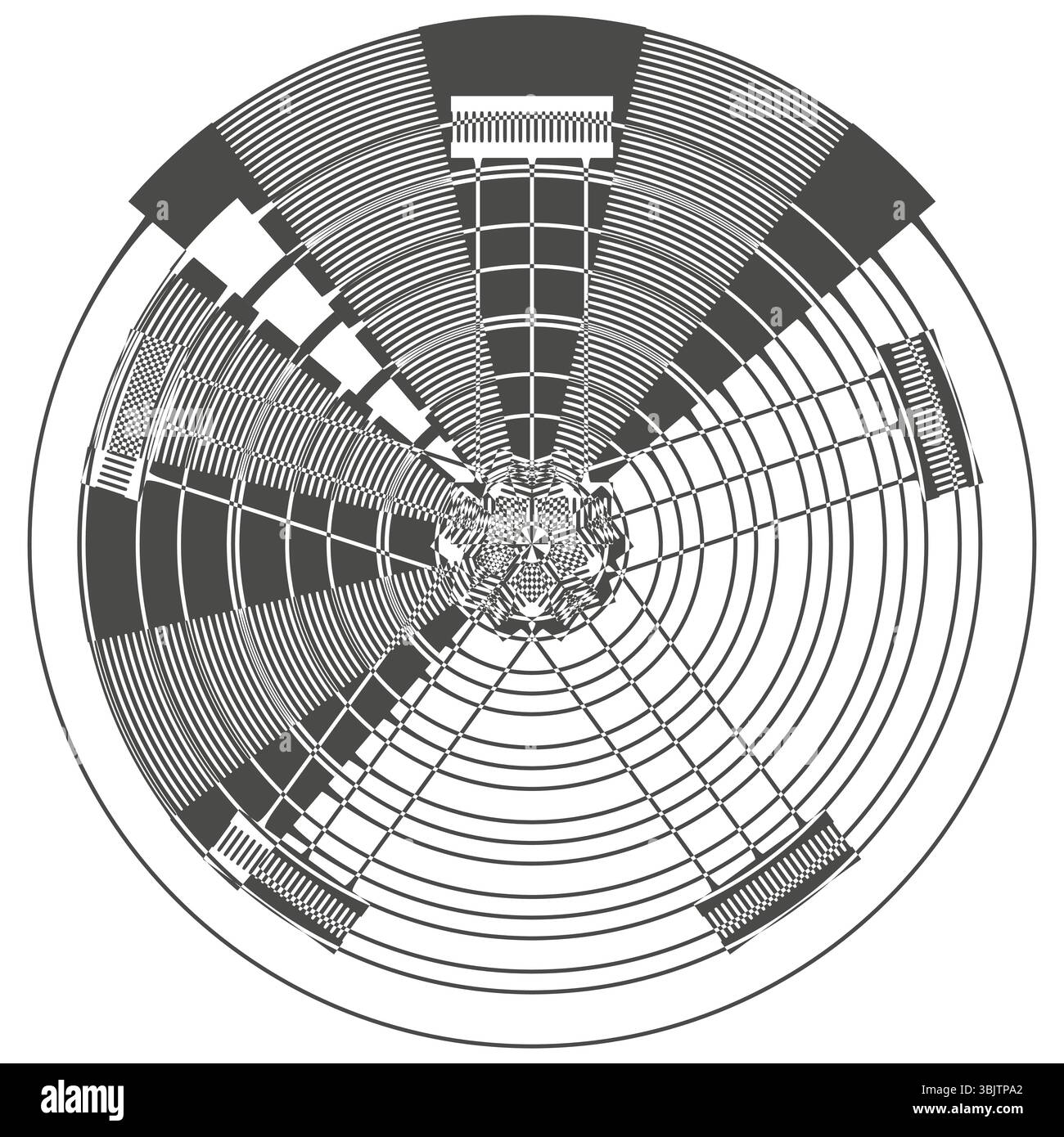 Segmented circle chart. Radial sector diagram. Abstract wheel vector ...