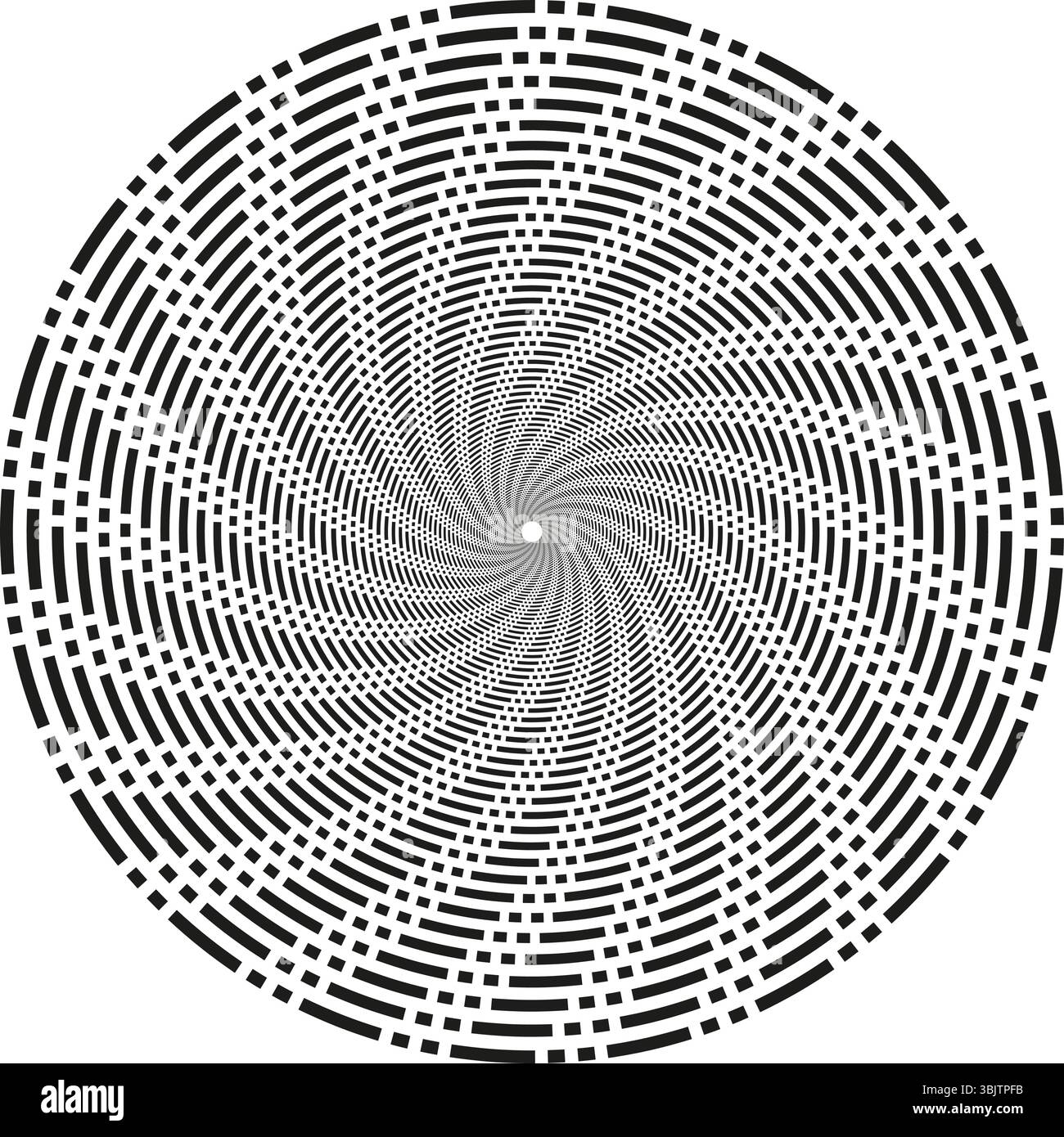 Dotted spiral shape. Black circular pattern. Optical illusion icon. Vector abstract form Stock ...