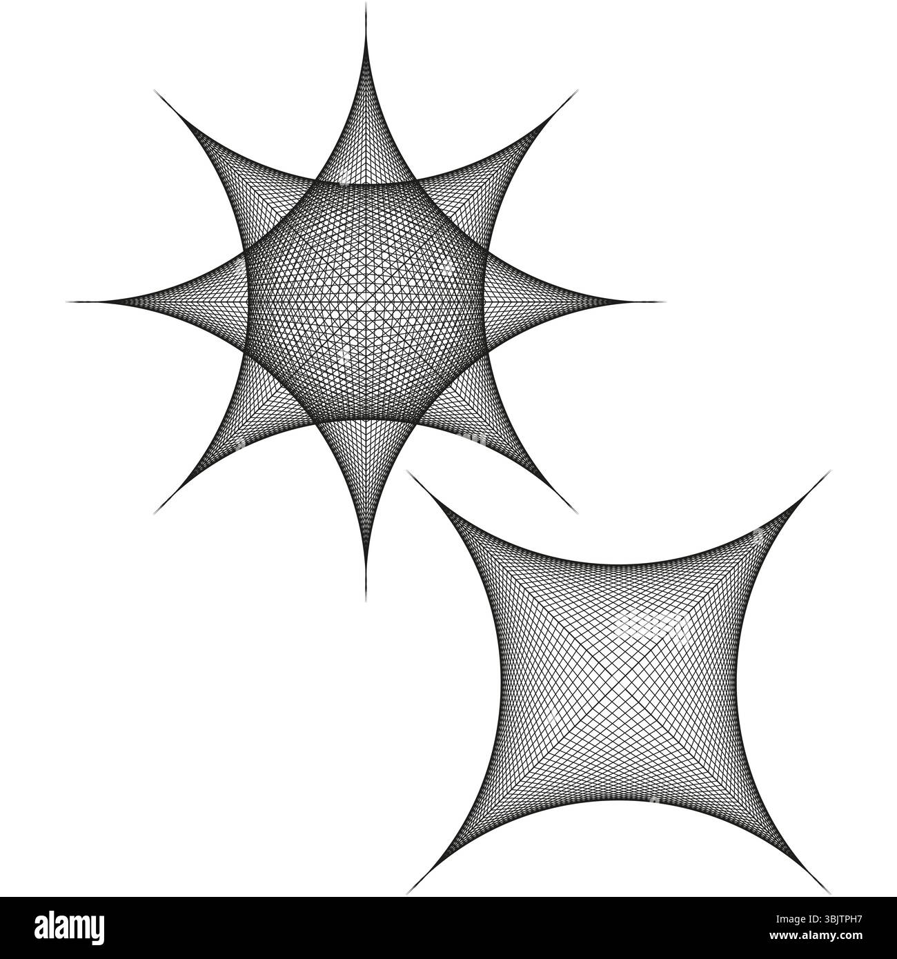 Star shaped icon. Geometric petal figure. Abstract pointed form. Vector ...