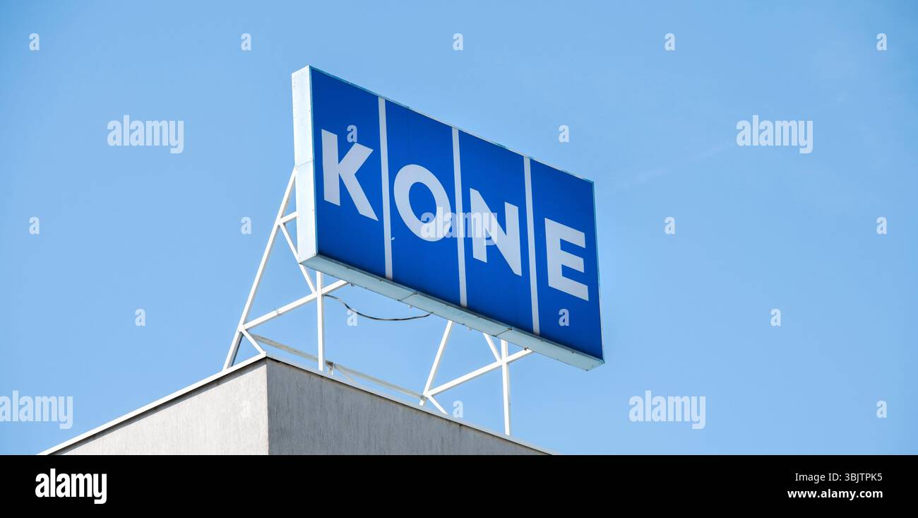 Bratislava, Slovakia - May, 10, 2025 : Kone sign on the building. Kone ...
