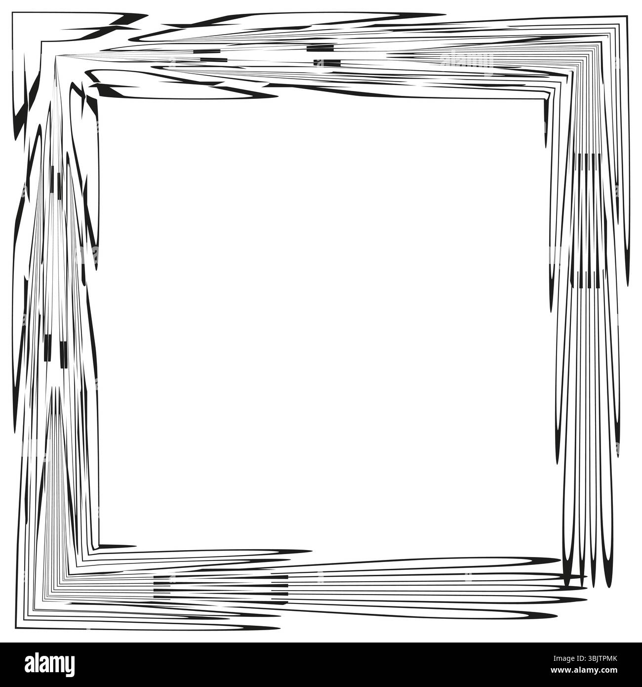 Wavy square frame. Irregular border shape. Abstract vector contour ...