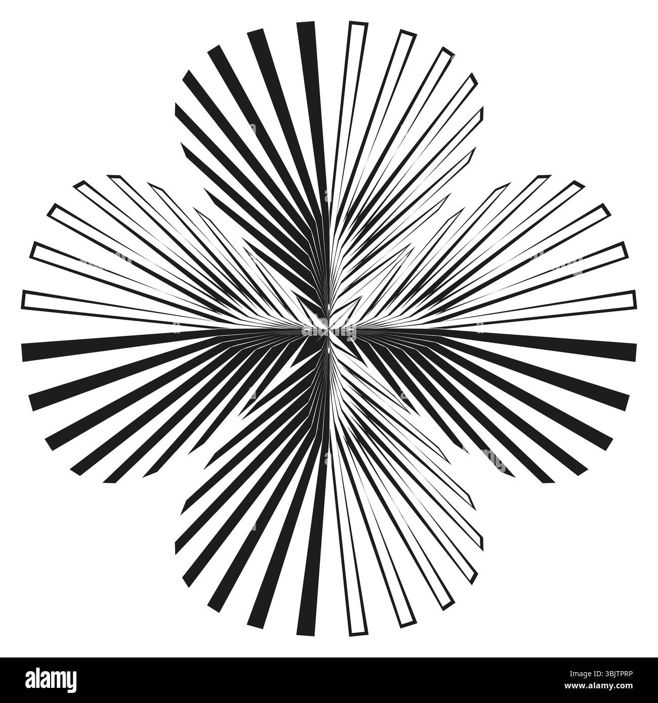 Radiant burst icon. Black radial rays. Symmetric sun shape. Vector ...