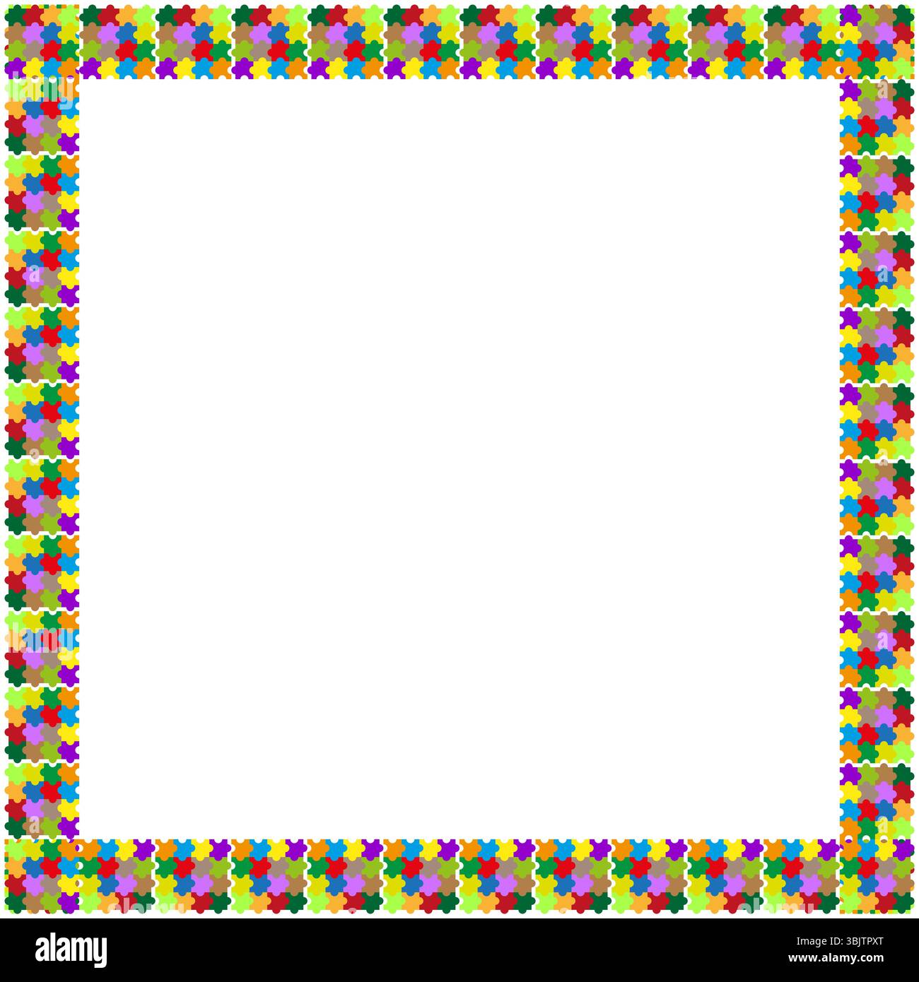 Bright decorative frame. Colorful vector border. Symmetric edge pattern ...