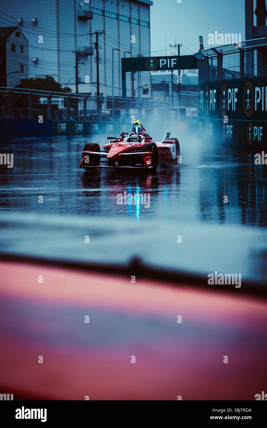 Nissan driver Norman Nato in action during a wet Saturday practice ...