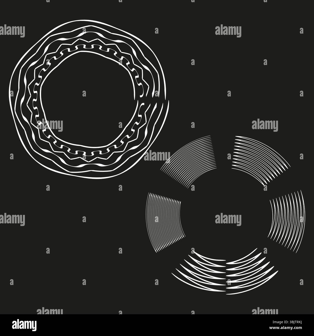 Abstract ring icon. Circular shape forms. Vector black background ...