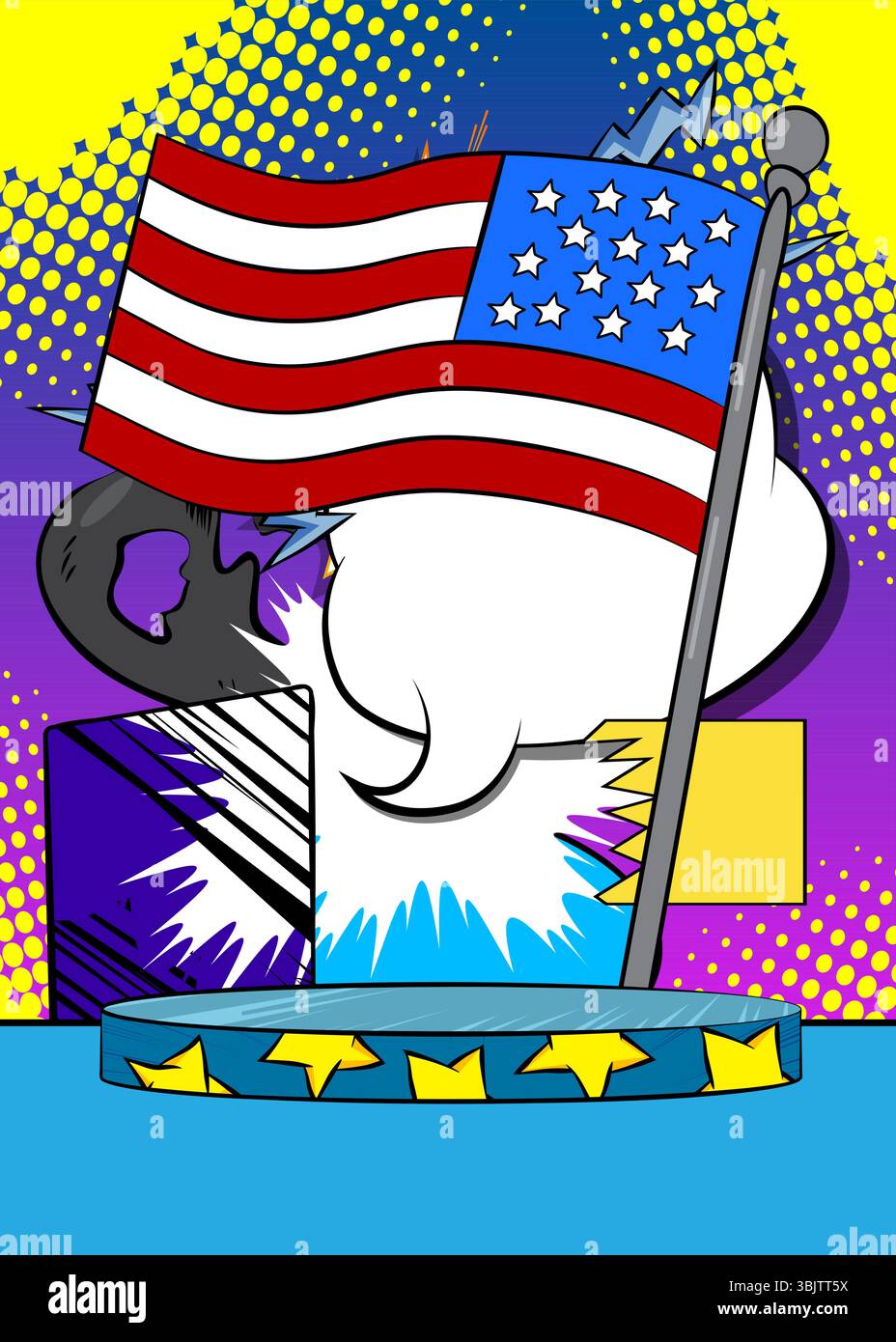 Comic Book Product podium stage for mockup presentation with American ...