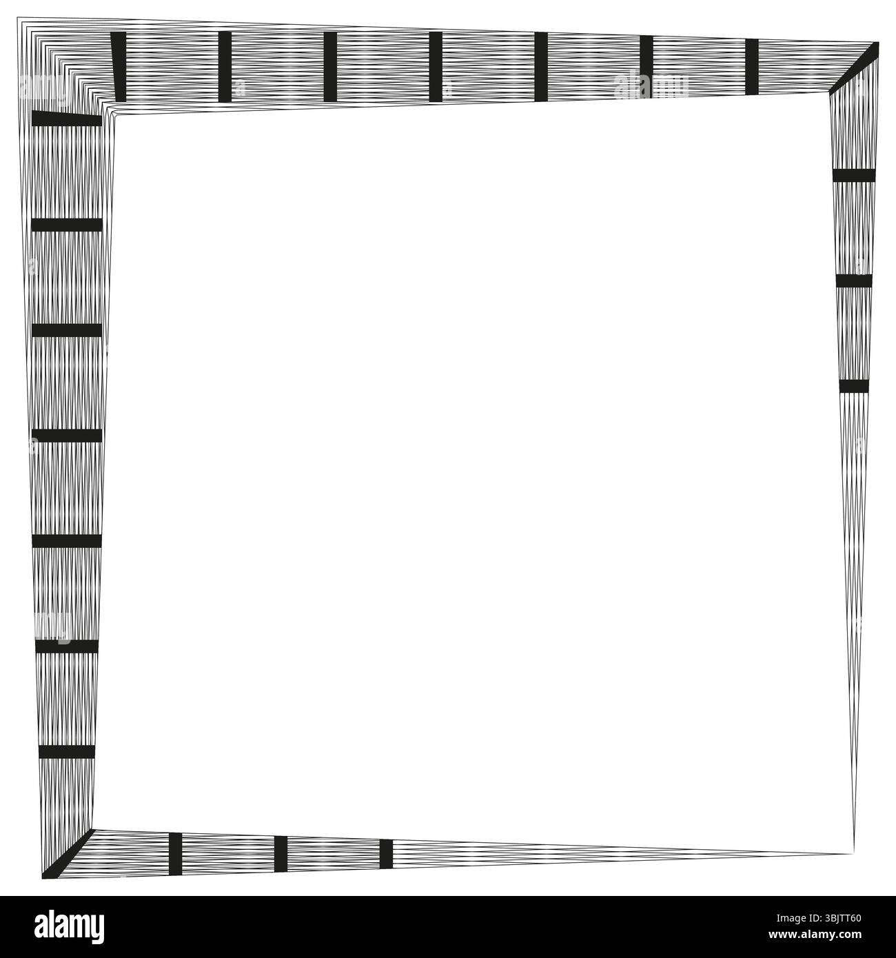 Blank border frame. Geometric lined edges. Vector square layout. White ...