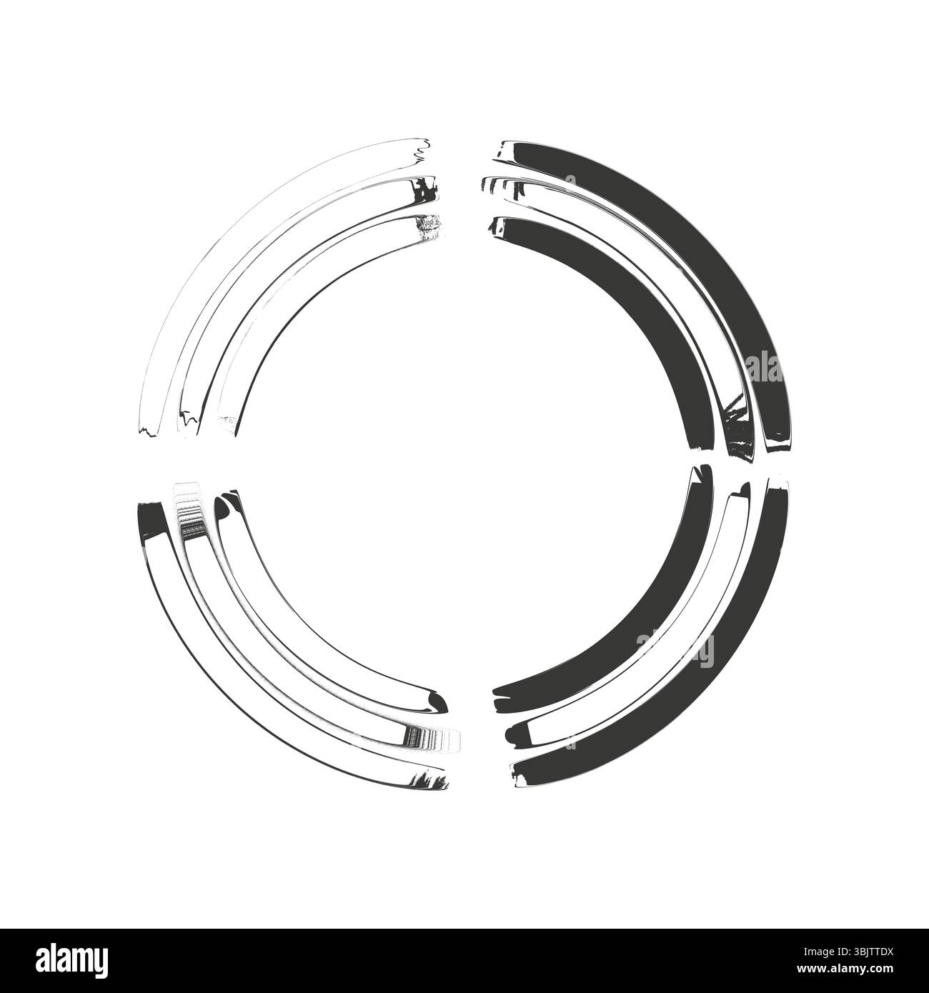 Broken ring icon. Circular vector shape. Abstract loop form. Black segmented circle Stock Vector ...