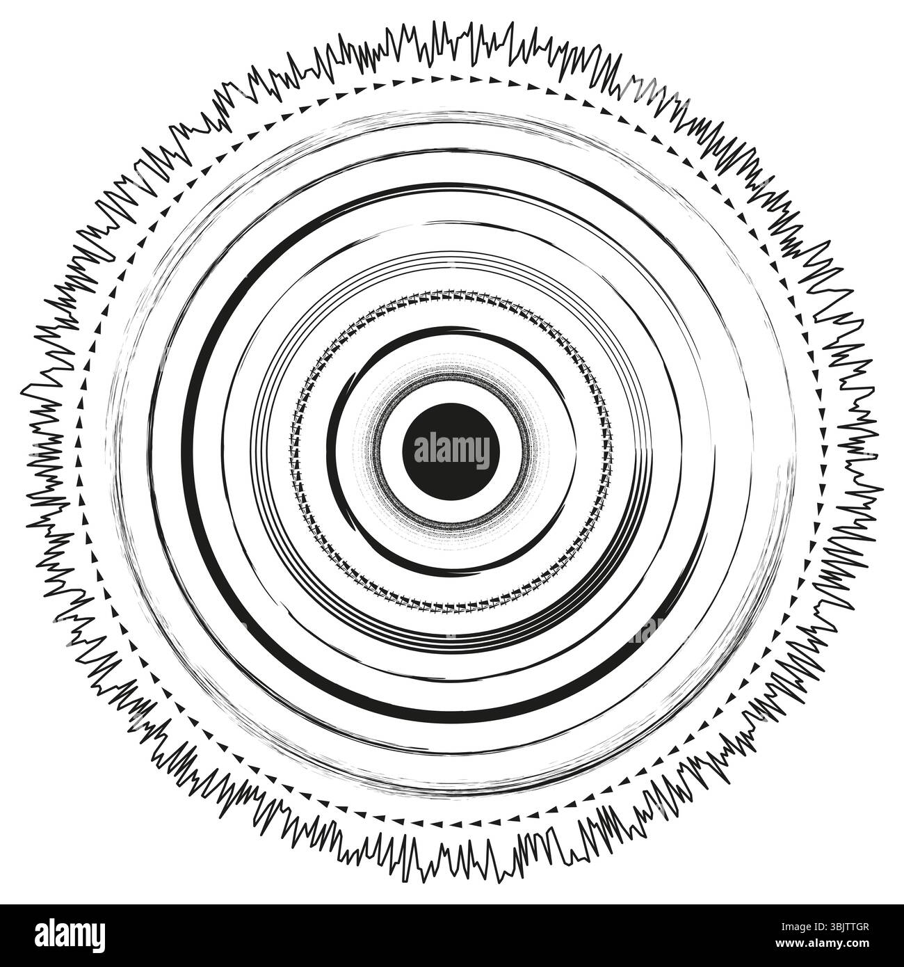 Circular ripple effect. Concentric wave form. Vector illusion pattern ...