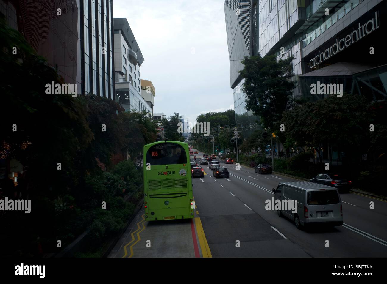 Singapore - November 29, 2024: A SG Bus, an environmentally friendly bus in Singapore City, a ...