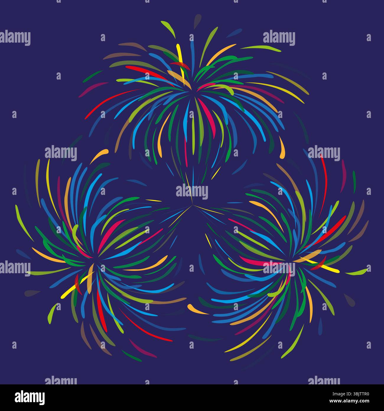 Colorful firework bursts. Festive explosion vector. Celebration night ...