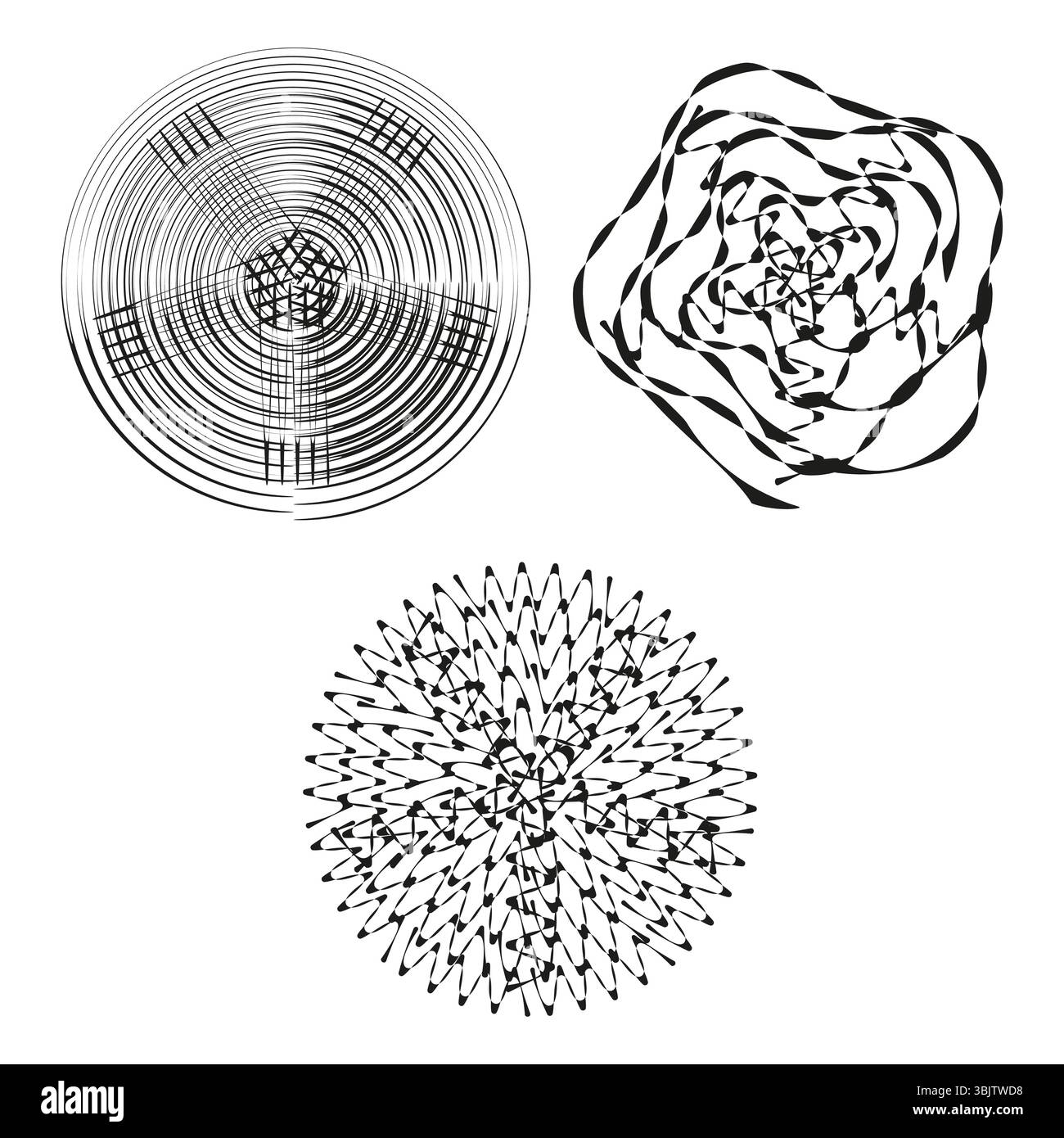Circular line figure. Concentric pattern shape. Vector motion symbol ...