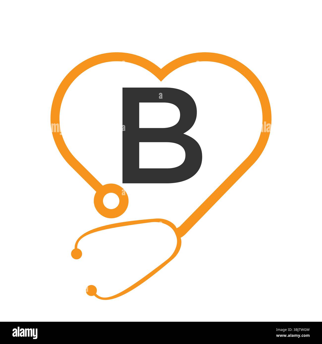 Stethoscope Logo On Letter B Concept For Healthcare and Medical Symbol ...