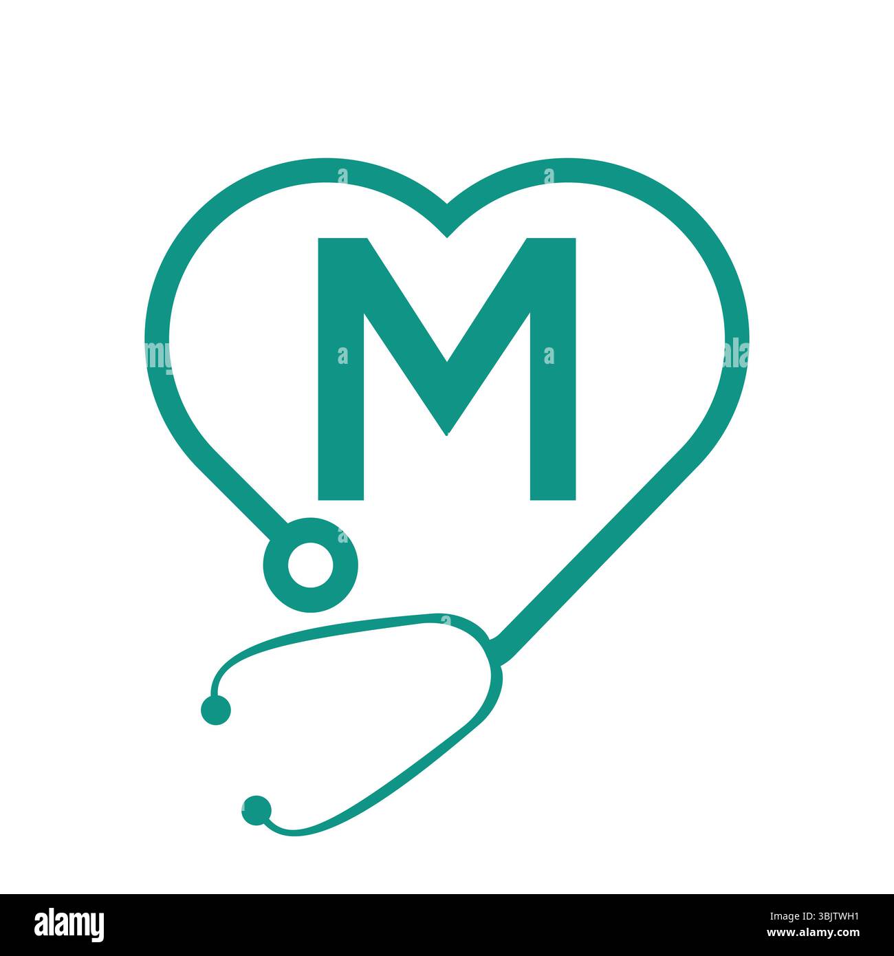 Stethoscope Logo On Letter M Concept For Healthcare and Medical Symbol ...