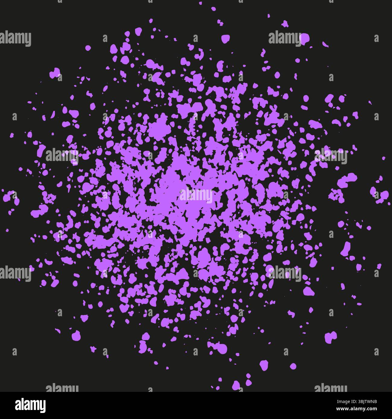 Purple particle burst. Central explosion vector. Dust splash shape ...