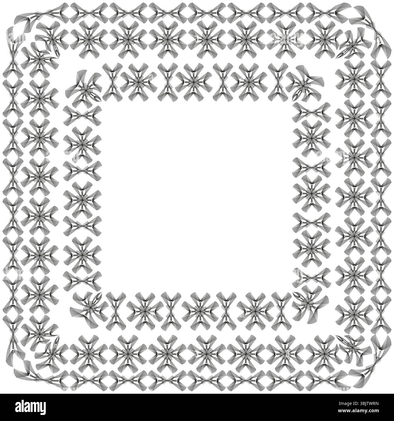 Decorative square frame. Repetitive floral border. Symmetric motif ...