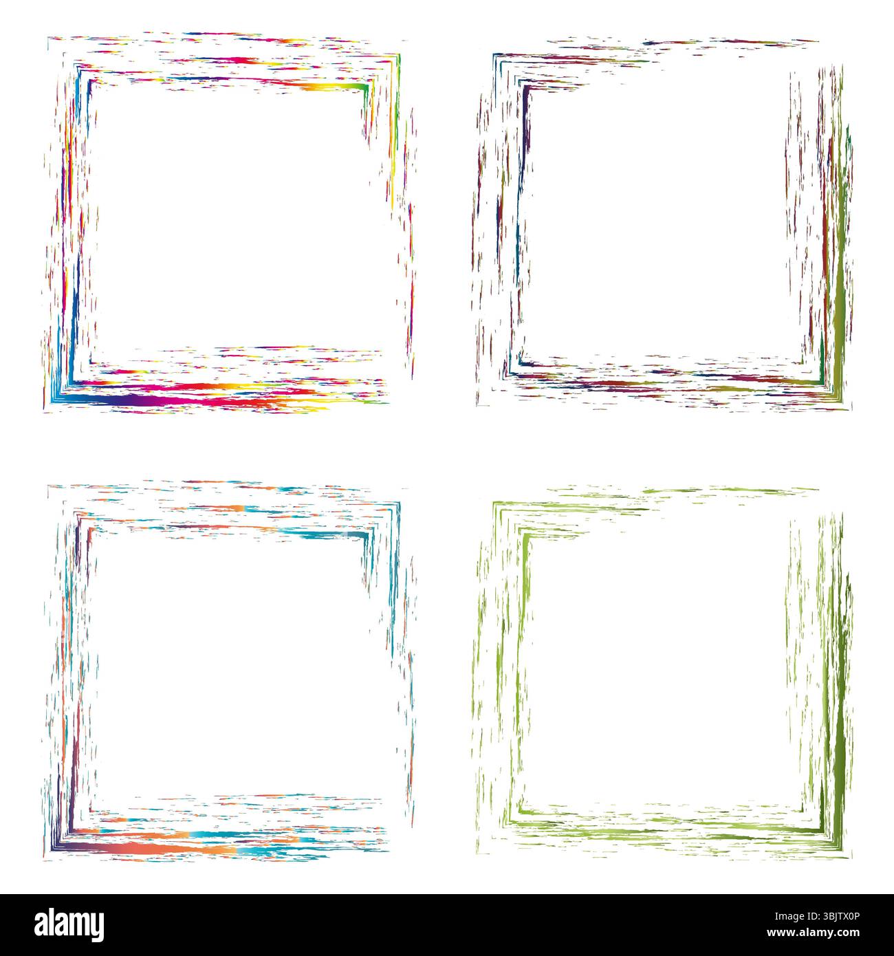 Hand drawn frames. Colorful square shapes. Abstract border symbol ...