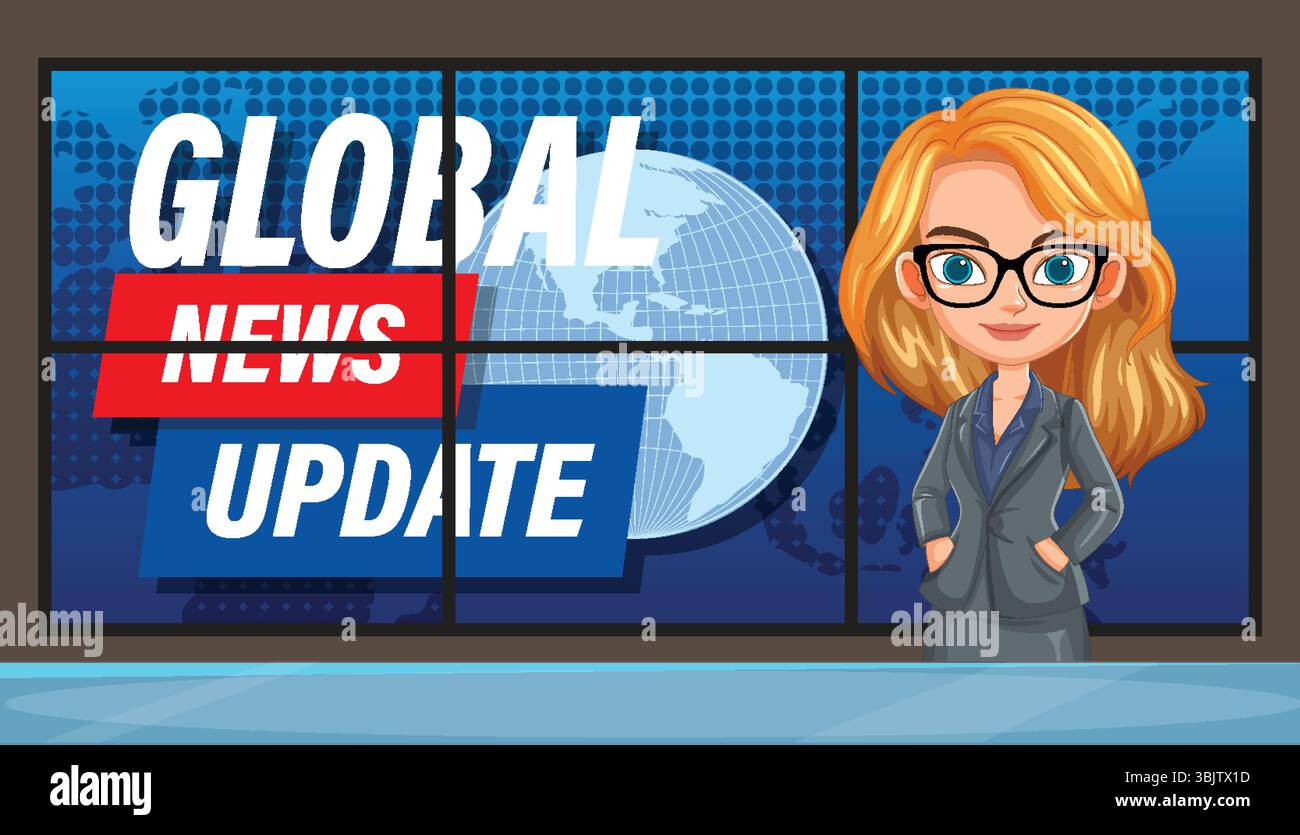 News backdrop world map animation hi-res stock photography and images ...