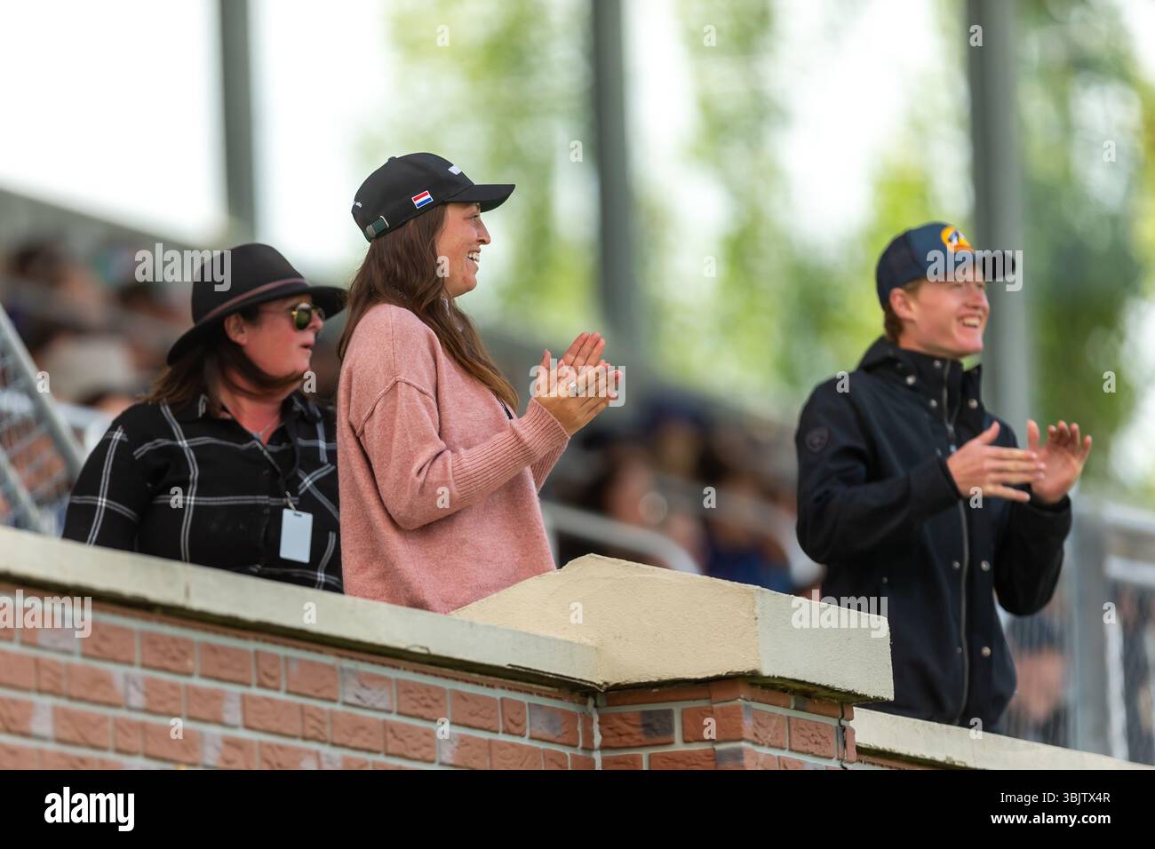 American rider Adelaide Toensing, partner of Vaclav Stanek, celebrates ...