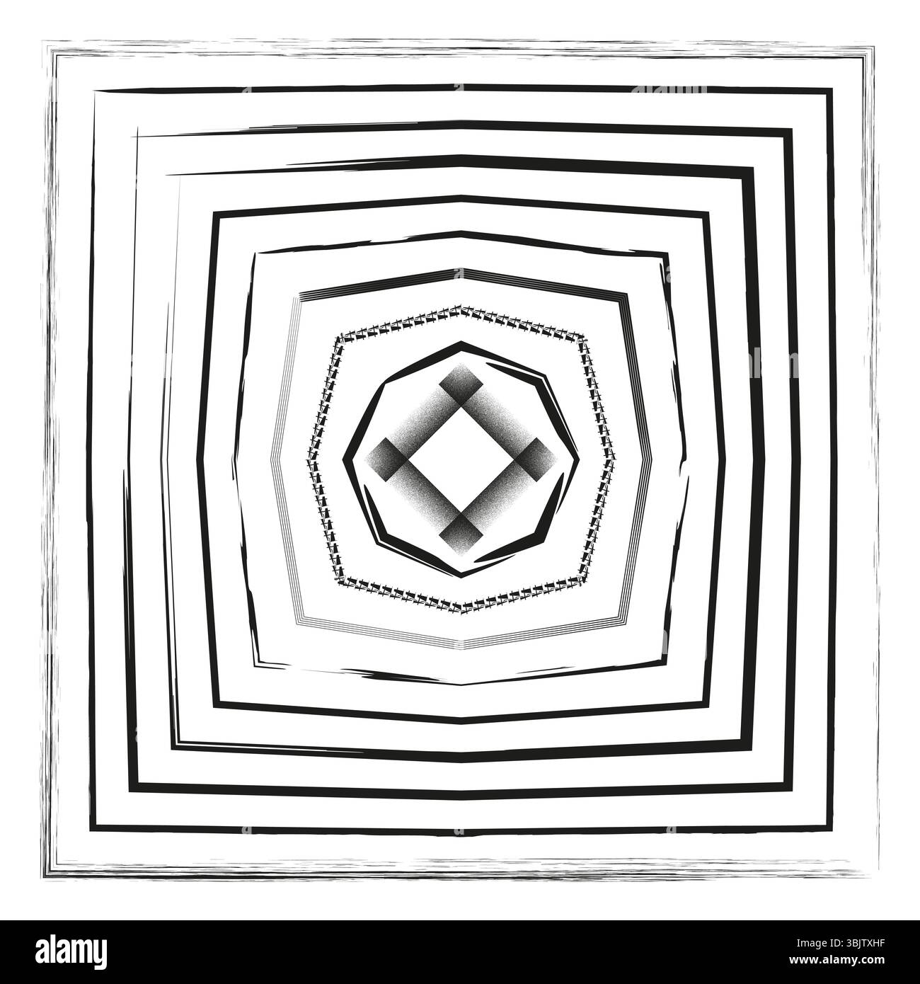Concentric square pattern. Vector geometric frame. Nested border design ...