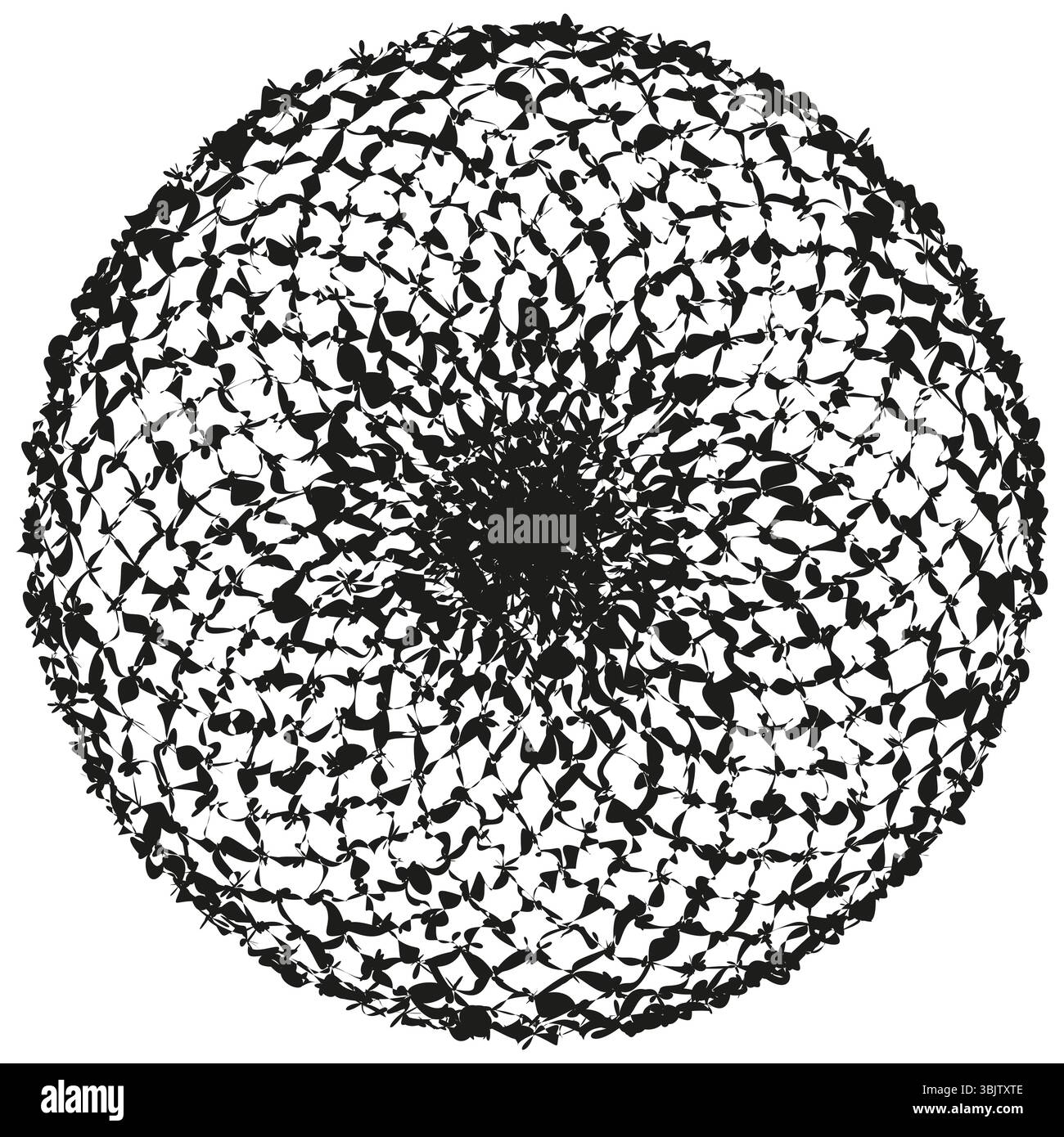 Circular spiral pattern. Complex line design. Abstract vector form ...