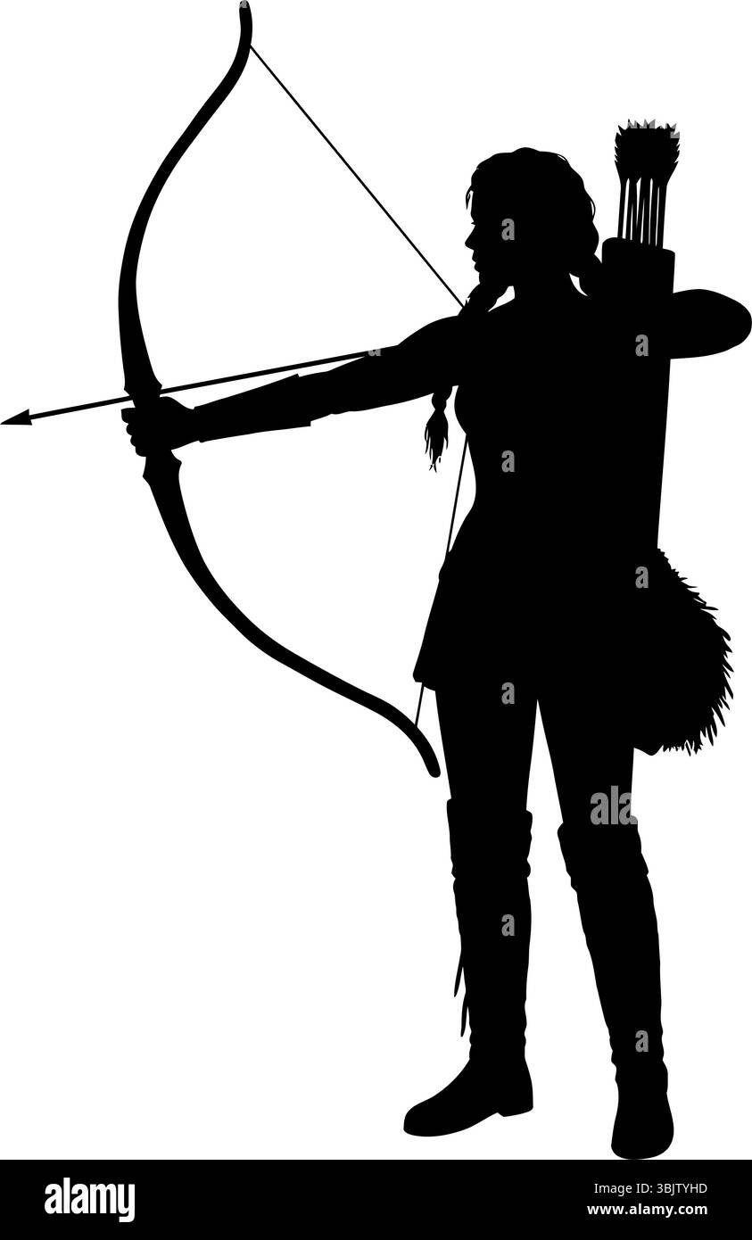 Woman bow and arrow Stock Vector Images - Alamy