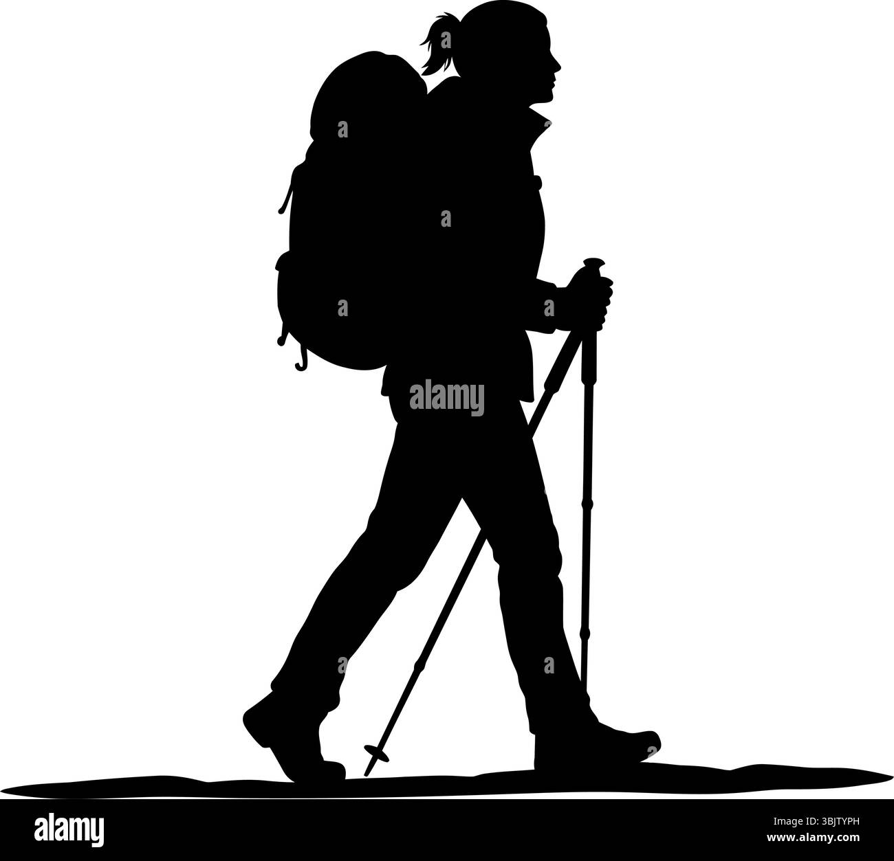 Using trekking poles Stock Vector Images - Alamy