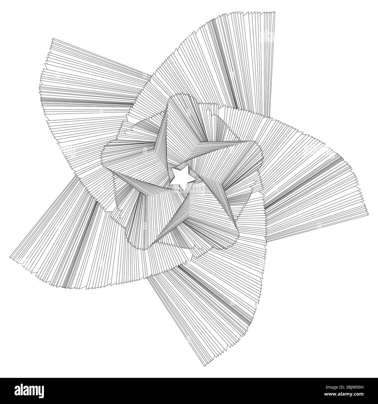 Geometric spiral star. Abstract wave pattern. Dynamic line vector ...