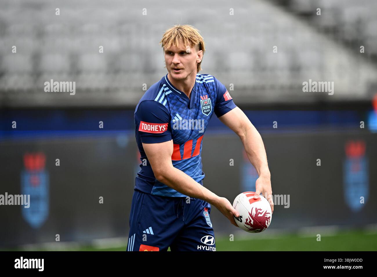 Jacob Preston during a NSW Blues State of Origin Captian’s Run at Optus ...