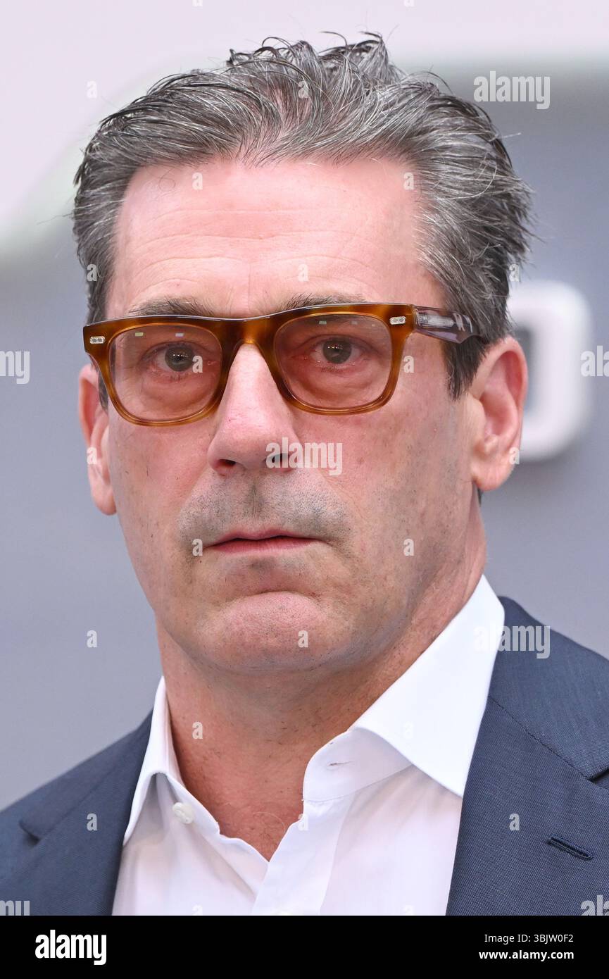 Jon Hamm walking on the red carpet during “F1: The Movie” New York ...