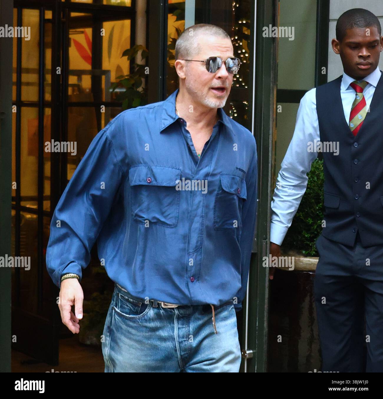 New York, USA. 16th June, 2025. Actor Brad Pitt with his girlfriend ...