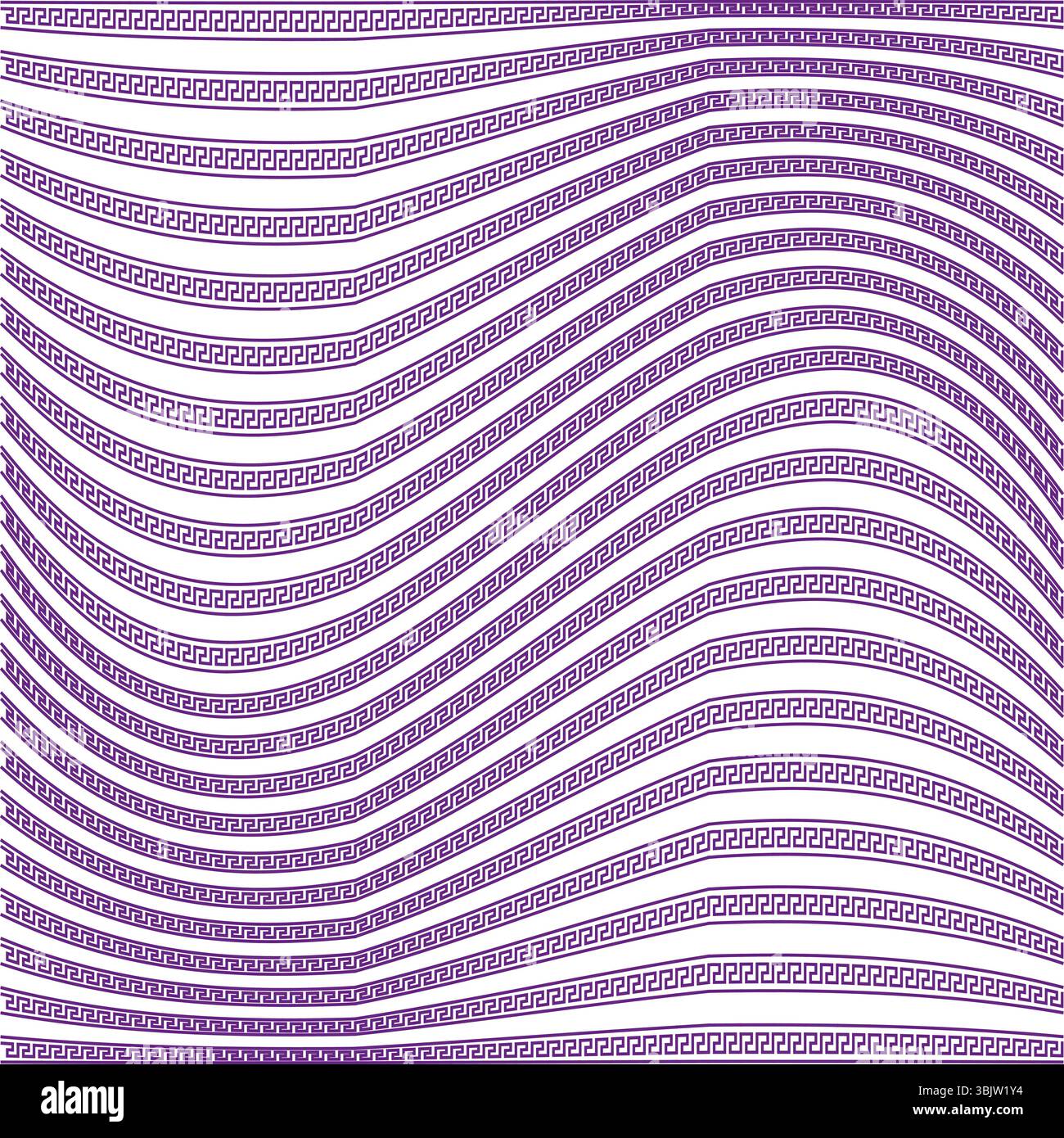Purple Greek border. Wavy parallel pattern. Ornament linear repetition ...