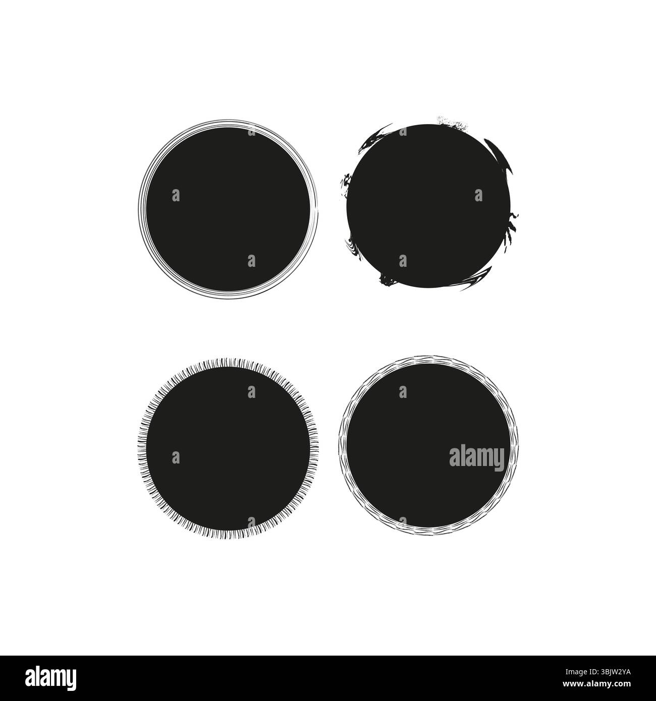 Solid circle icons. Minimal round set. Simple dot shapes. Vector basic ...