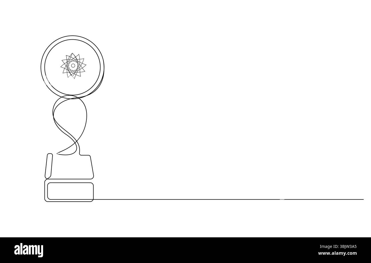Elegant Trophy Single Line Art Illustration, Line Art Trophy for ...