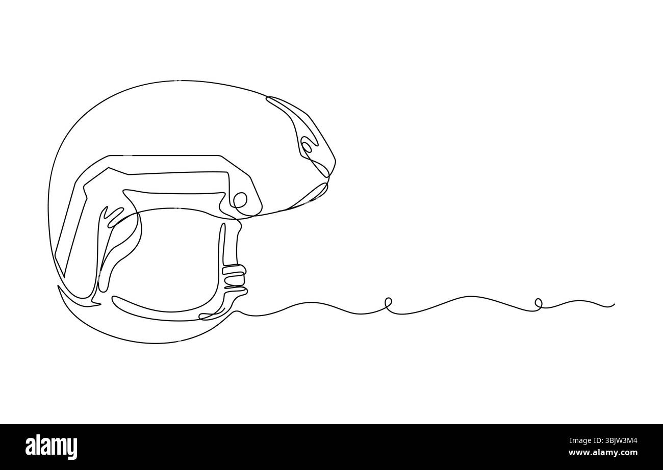 Marine Time concept continuous line drawing, Motorcycle Helmet Line Art ...