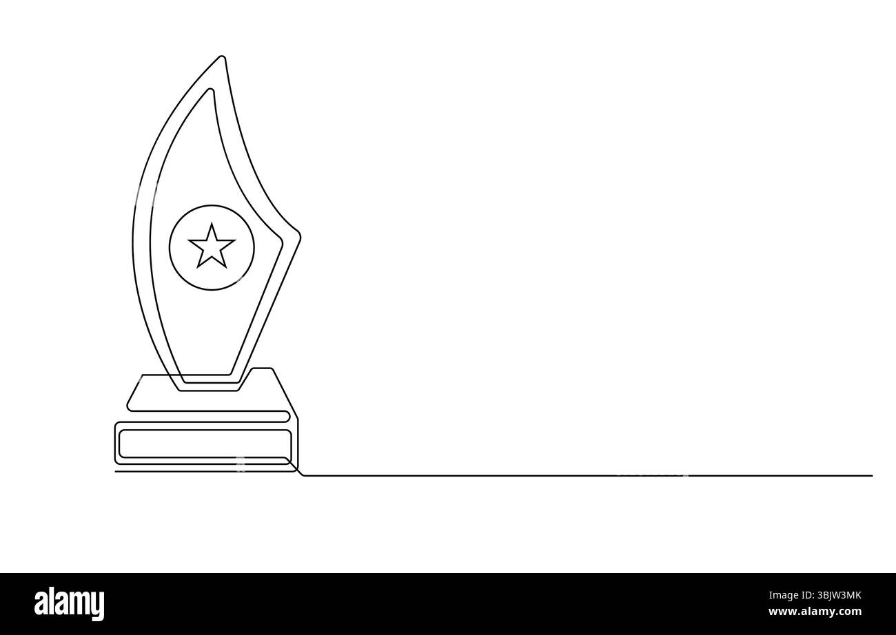 Elegant Trophy Single Line Art Illustration, Line Art Trophy for ...