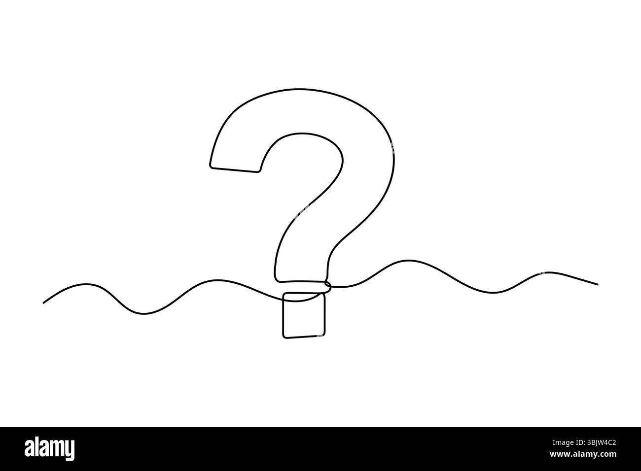 Question mark icon one line drawing outline vector illustration Stock ...
