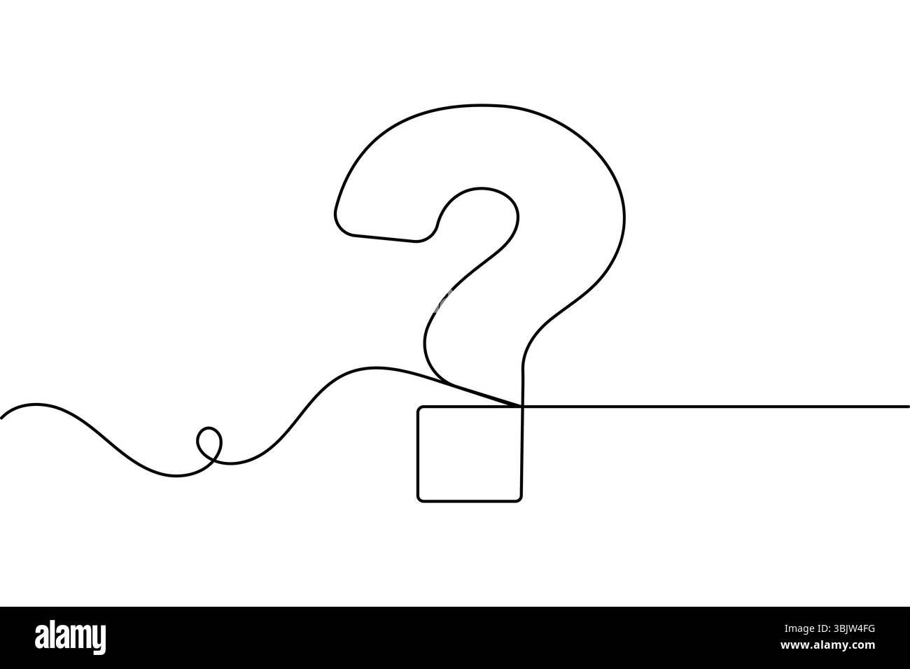Question mark icon one line drawing outline vector illustration Stock ...
