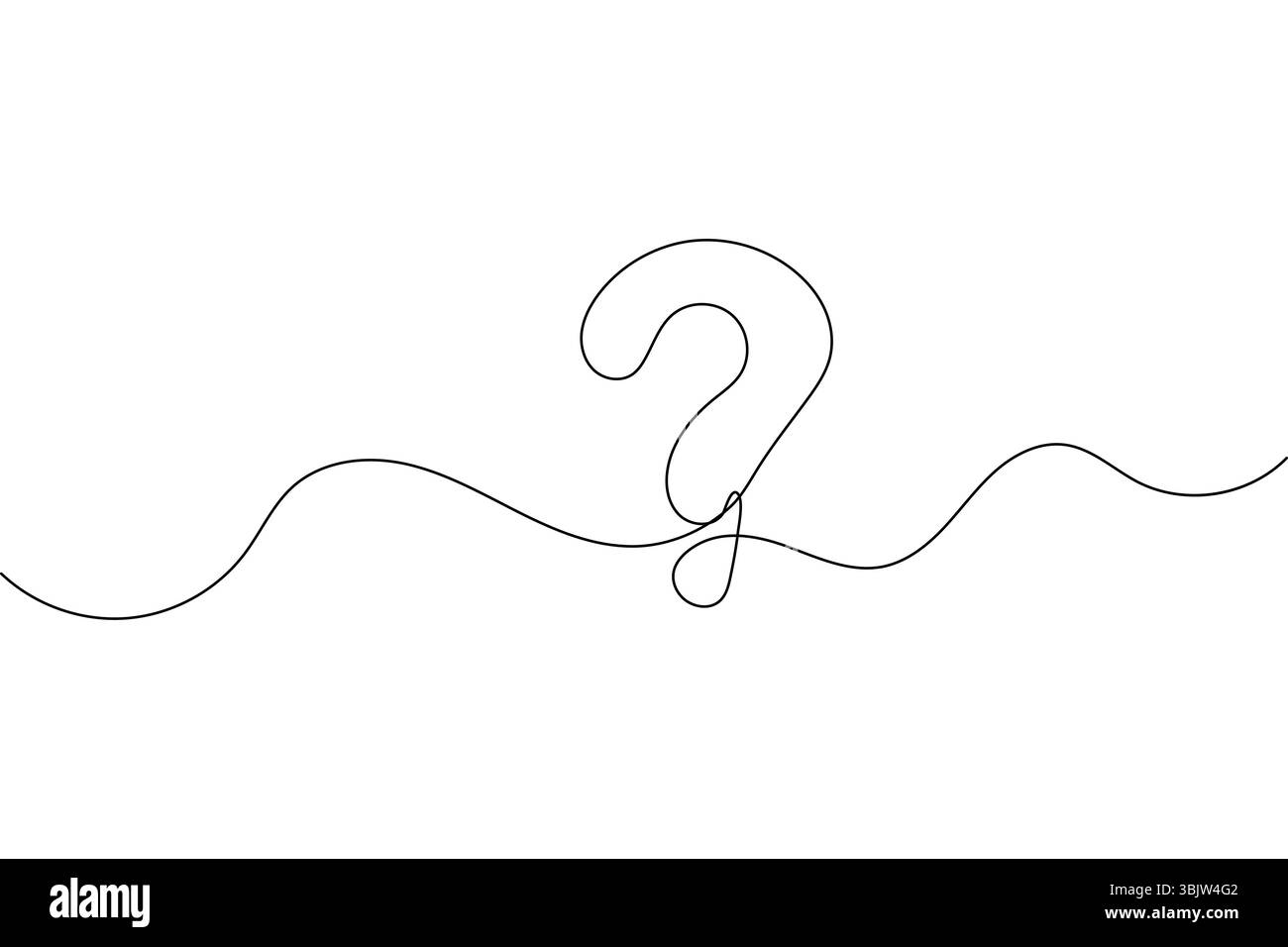 Question mark icon one line drawing outline vector illustration Stock ...