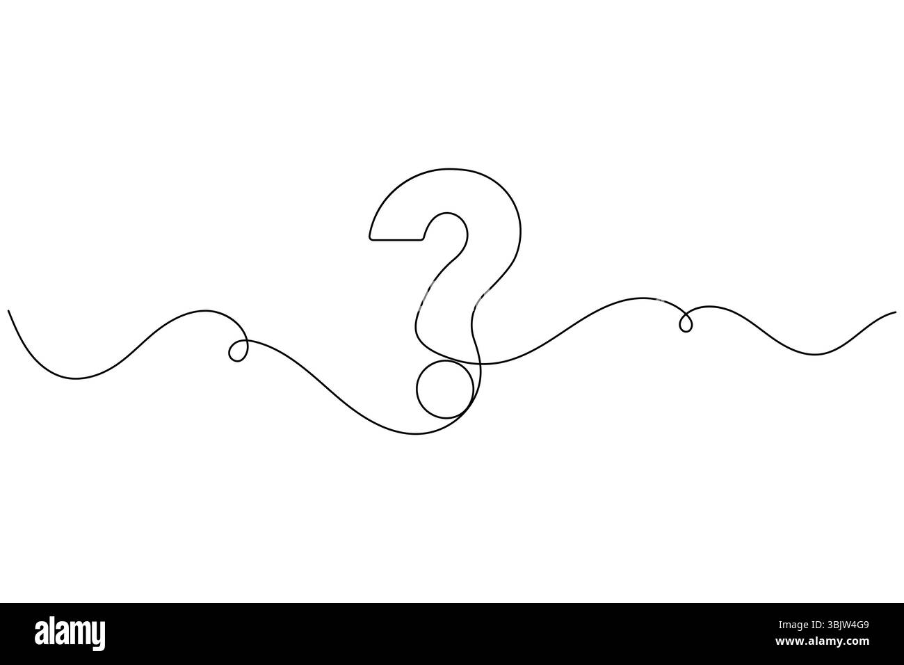 Question mark icon one line drawing outline vector illustration Stock ...