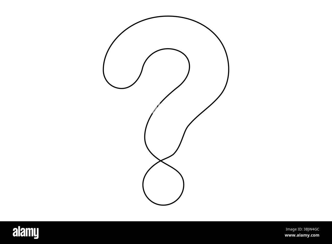 Question mark icon one line drawing outline vector illustration Stock ...