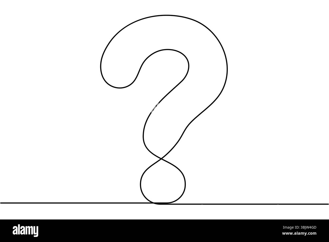 Question mark icon one line drawing outline vector illustration Stock ...